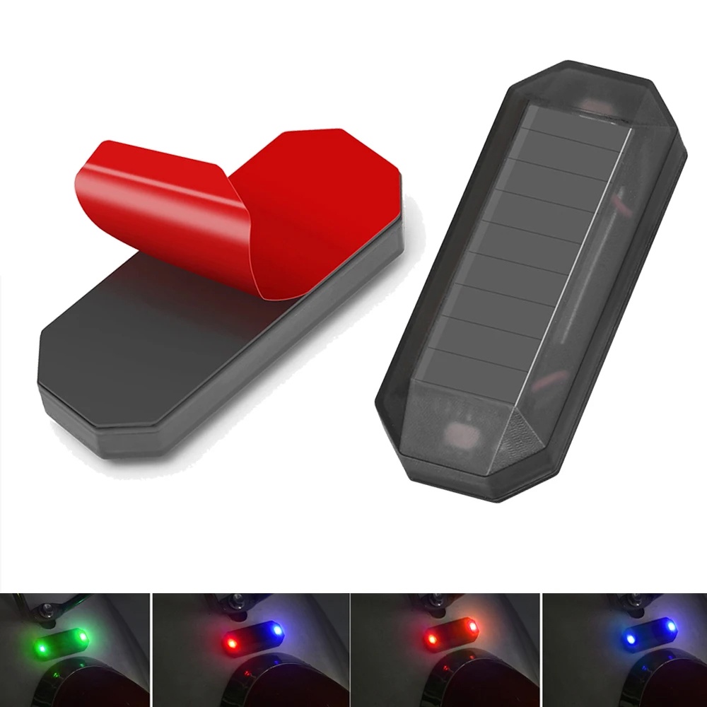 Mini LED Solar Power Car Warning Light Night Security Simulated Alarm ...