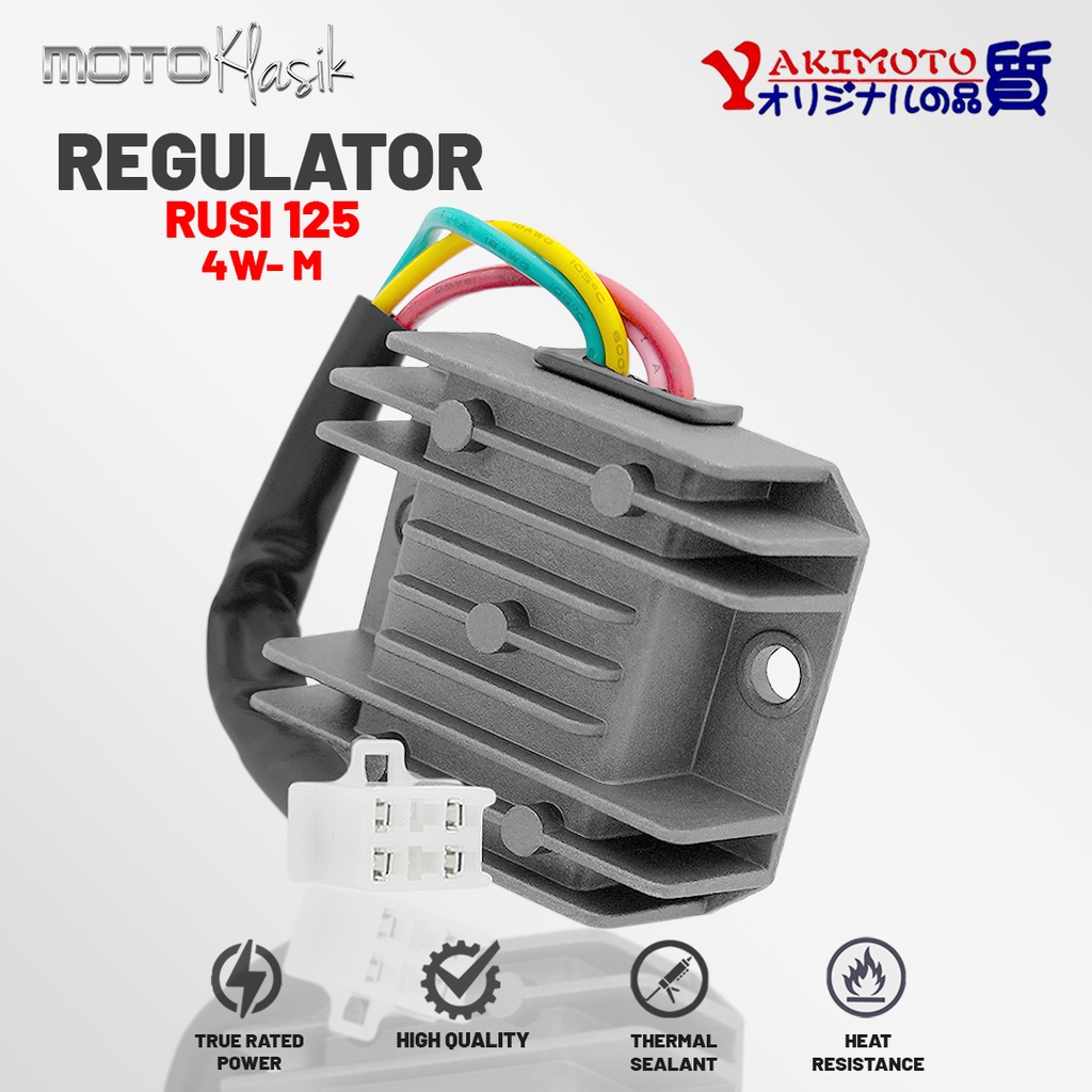 YAKIMOTO REGULATOR FOR RUSI 125 MOTORCYCLE 4 WIRE/4 PINS STOCK SIZE ...