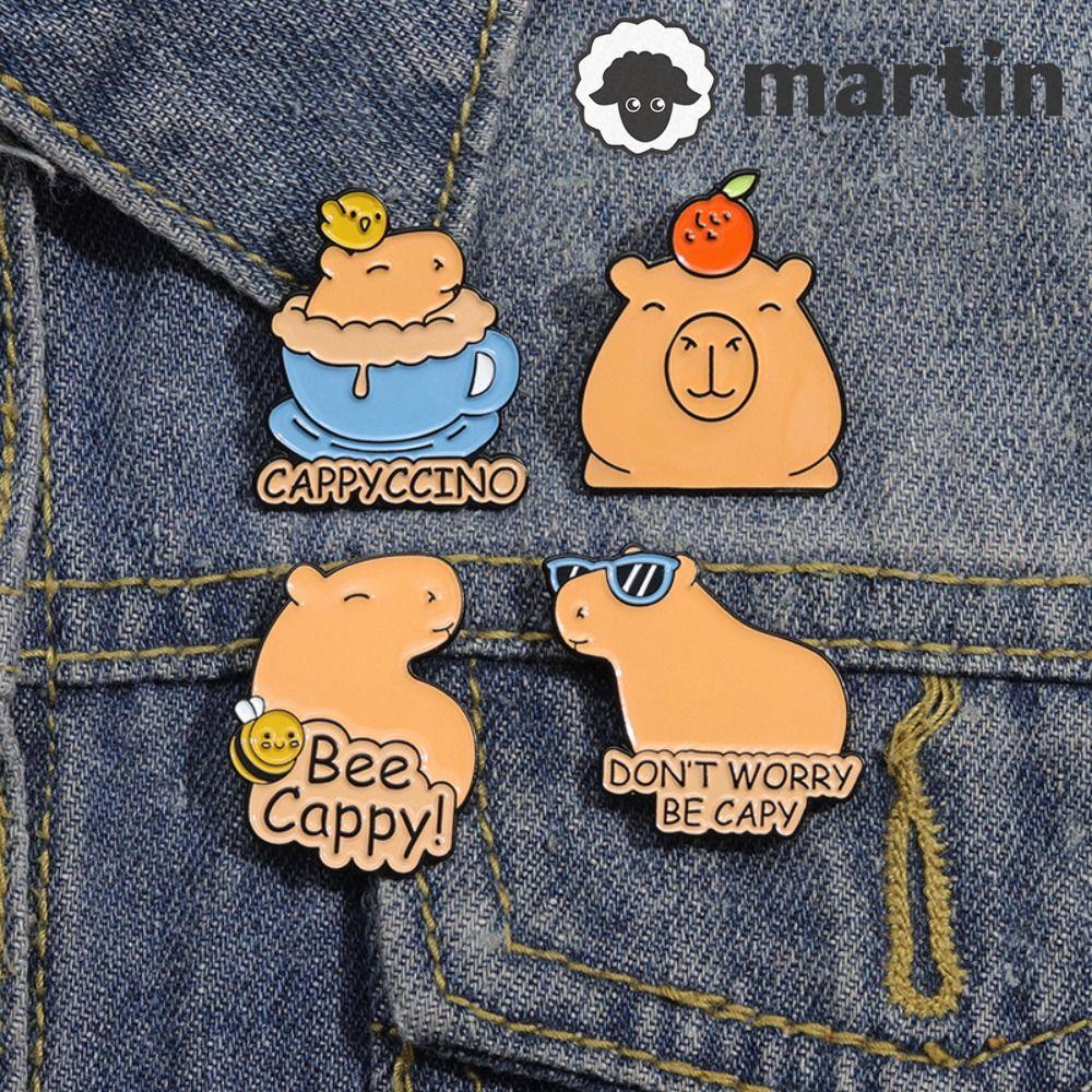 MARTIN Capybara Brooch, Emoticon Pack Metal Cartoon Pin Brooch, Coat ...