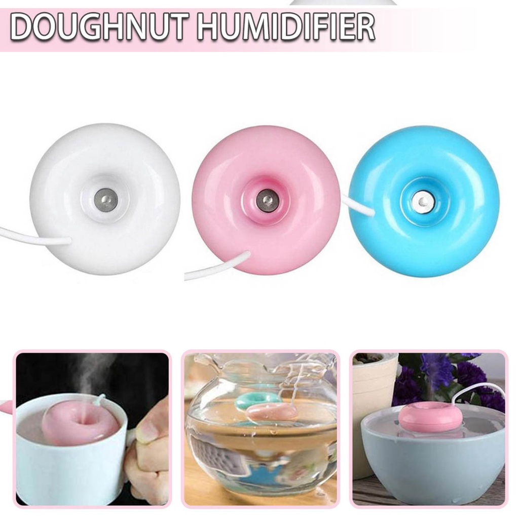 Mini USB Donut Humidifier Floating Air Fresher Mist Maker Aroma ...
