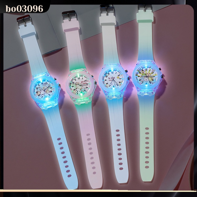 Ic Children's Watch Cartoon Cute Translucent Luminous Silicone LED ...