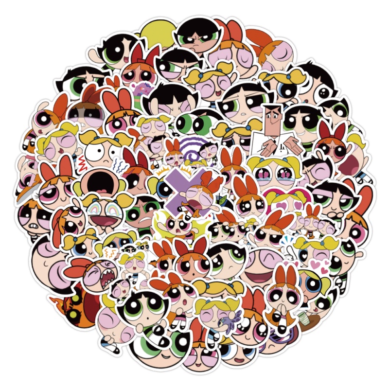 60pcs The Powerpuff Girls Stickers for Kids, Waterproof Cartoon Blossom ...