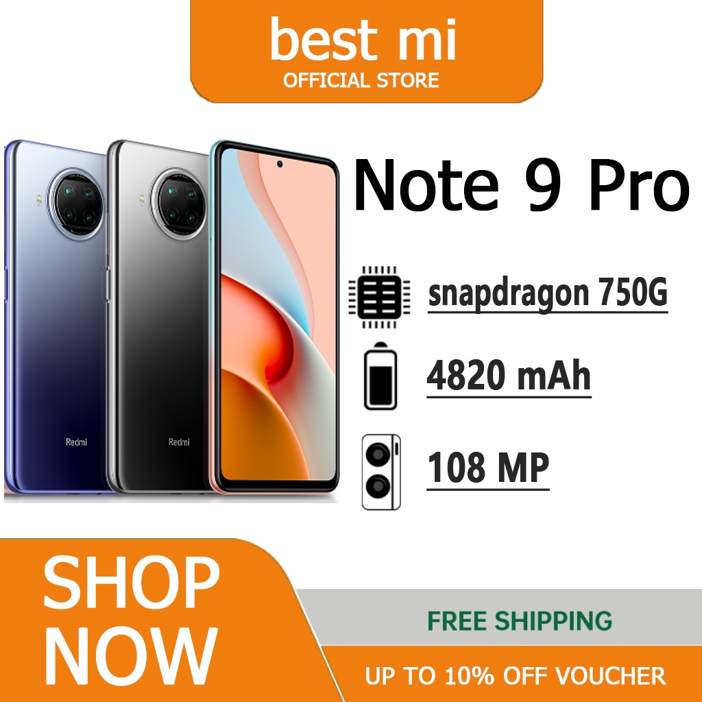 Redmi Note 9 Pro Cellphone Snapdragon 750G Octa Core 5G Smart Phone 98 ...