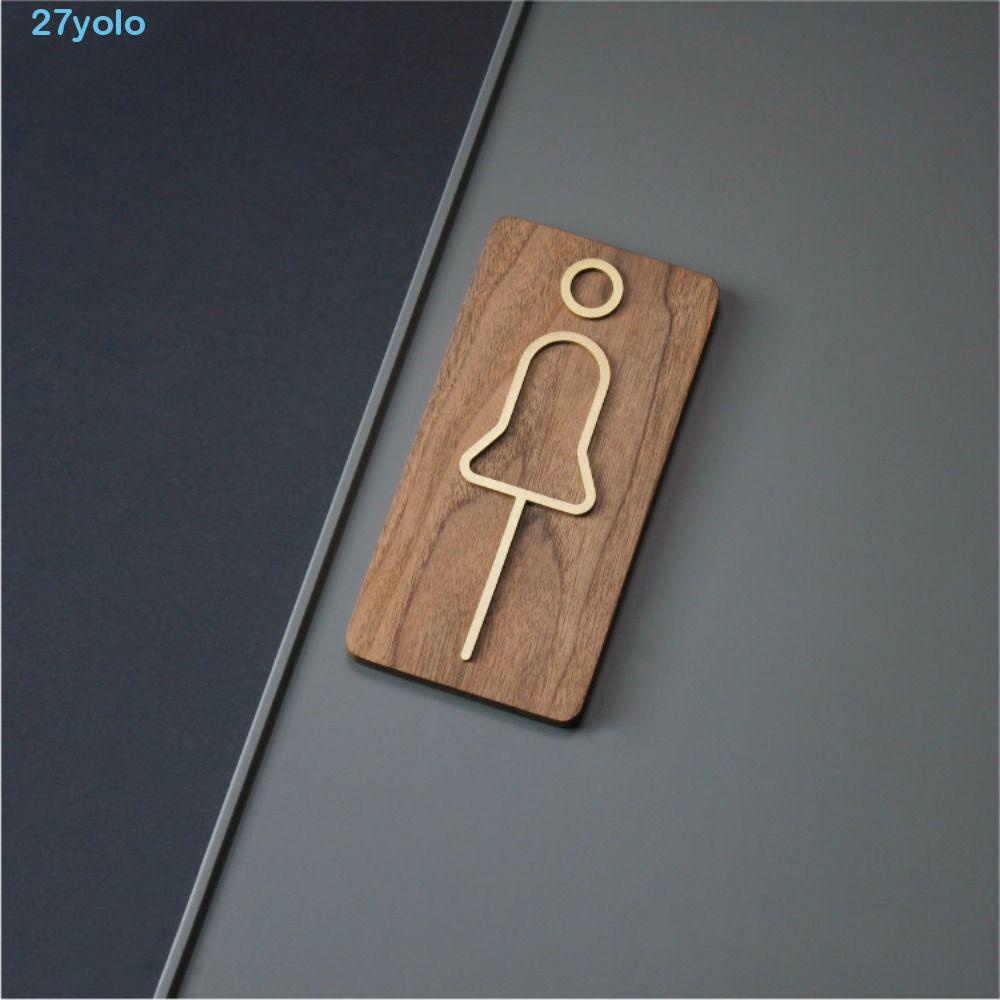 YOLO 1Pair Wash Room Door Wall Label Sticker, 3D Stereo Self Adhesive ...