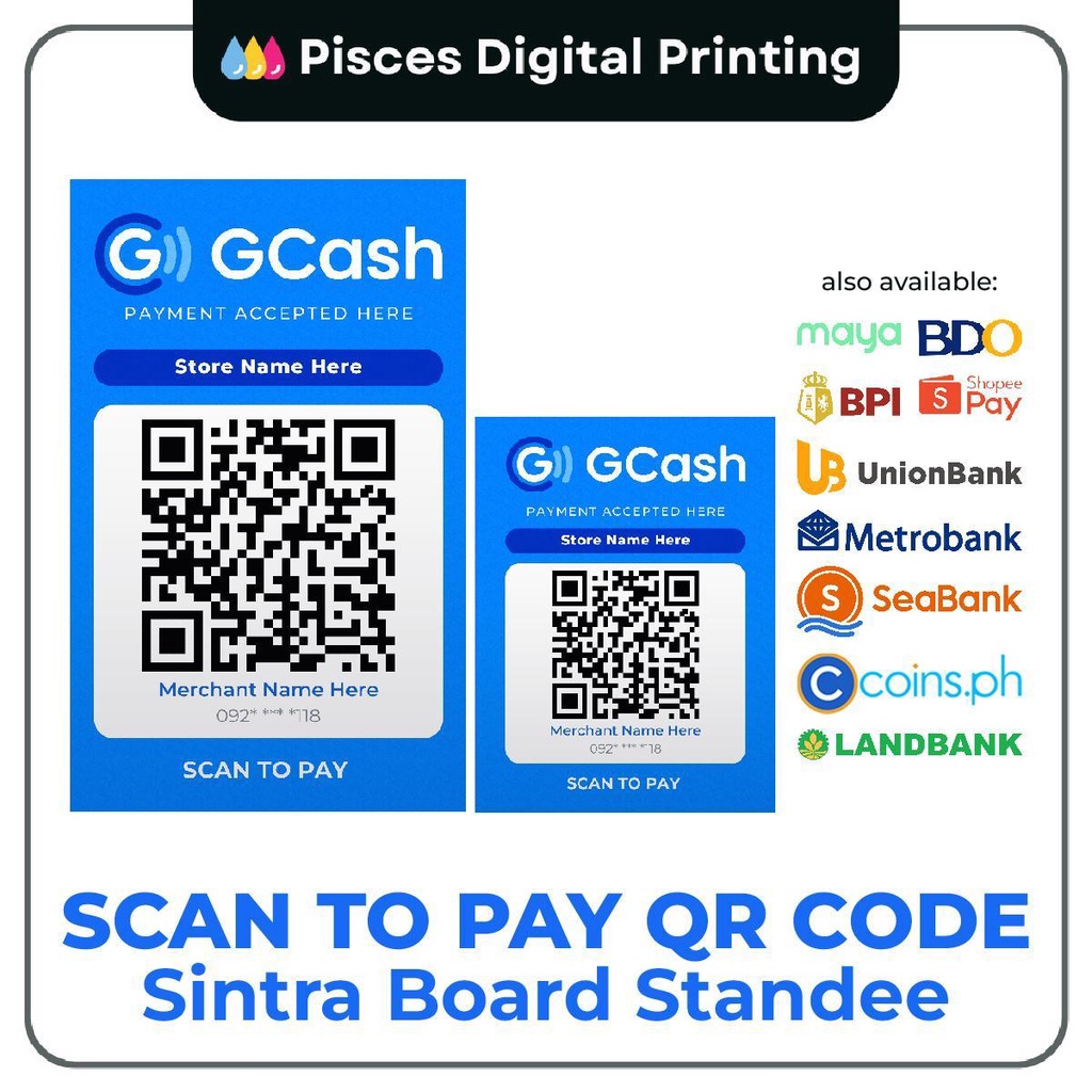 [PDP] Scan to Pay QR Code Sintra Board Standee Matte Finnish, Non ...