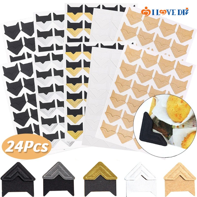 Self-Adhesive Vintage Photo Corner Protector Kraft Paper Stickers ...