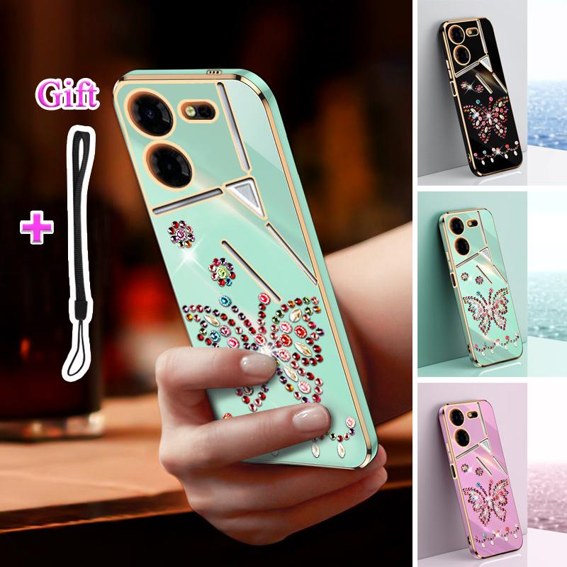 For Tecno Pova 5 Pro 5G LH8n Case Gold Edge Plating Plating Casing DIY ...