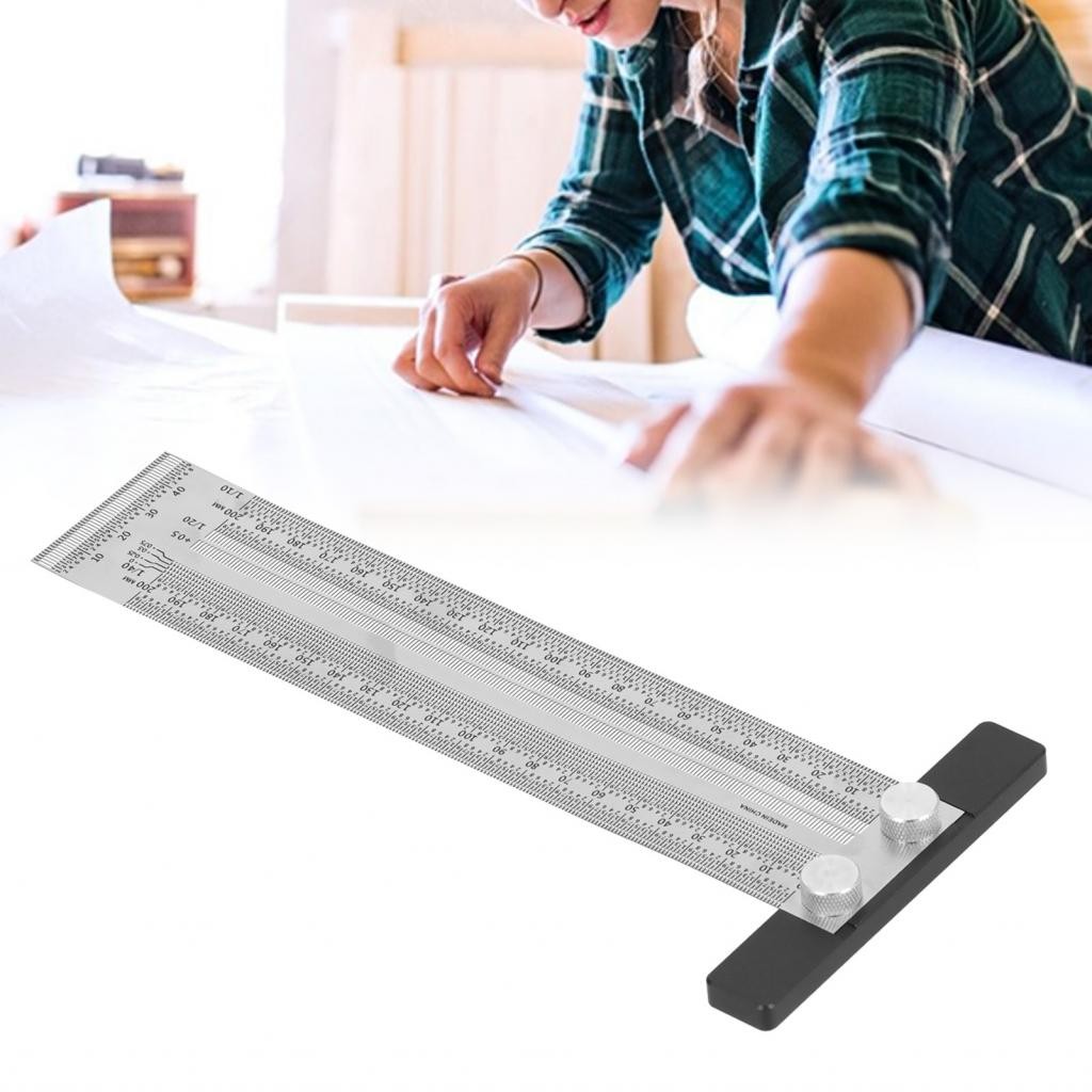 Superparis Fafeicy Woodworking Scribing T Rules Stainless Steel Marking ...