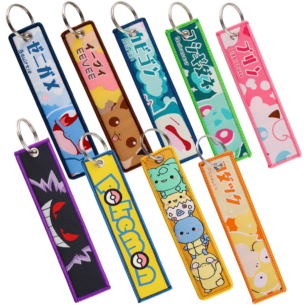 Anime Game Elf Embroidered Keychain Key Label Keychain Car Key Backpack ...