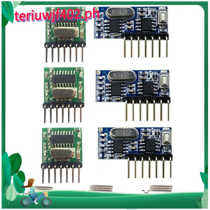 Wireless RX480E-4WQB 433Mhz RF Module Transmitter and Receiver 3 Sets 4 Channel Output Link Kit ...