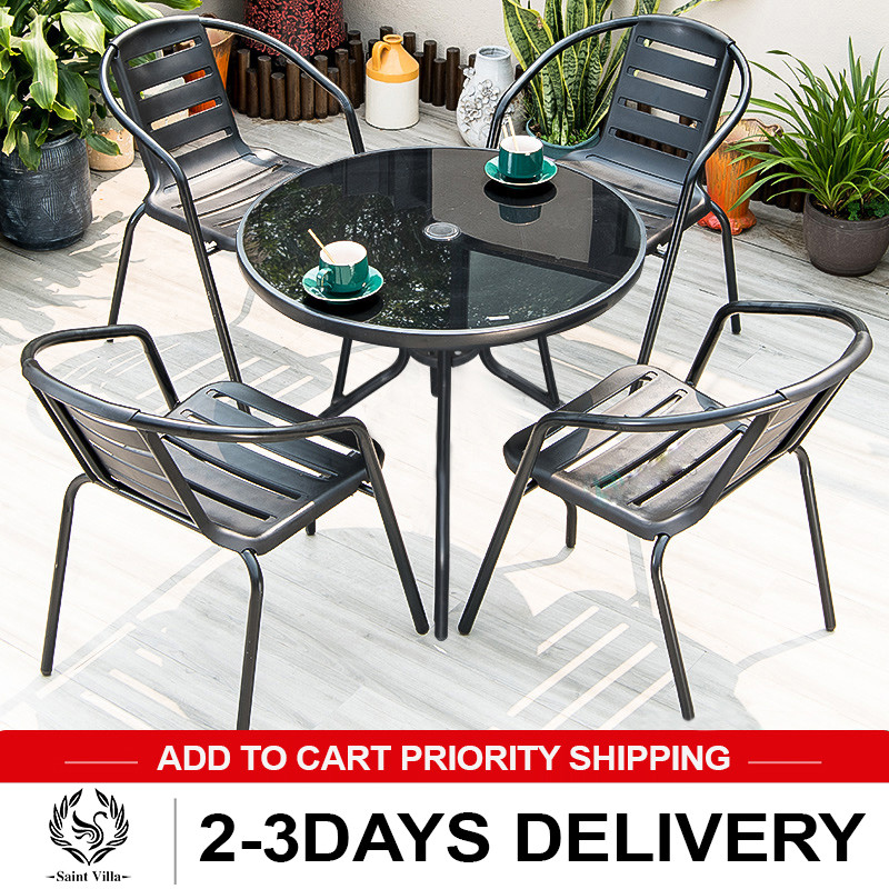 Outdoor table and chairs set one table and four chairs yard table and ...