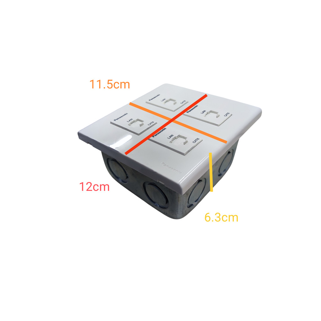 Panasonic 4 Gang CAT6 Data Outlet Wide Series WEG6804+(4XWEG24886 ...