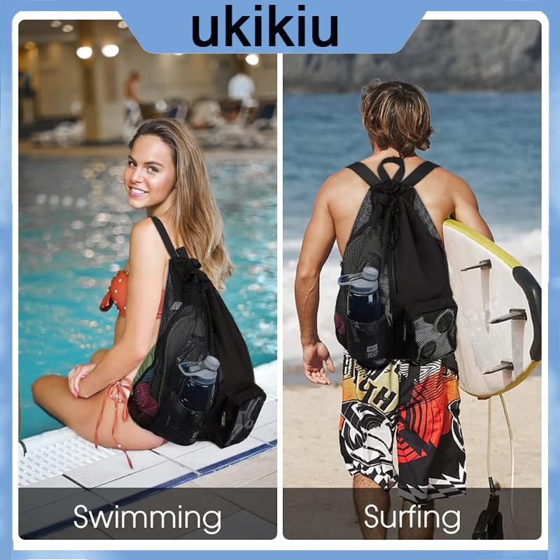 UKI Swimming Equipment Mesh Bag Drawstring Swim Gym Pool Bag Backpack ...