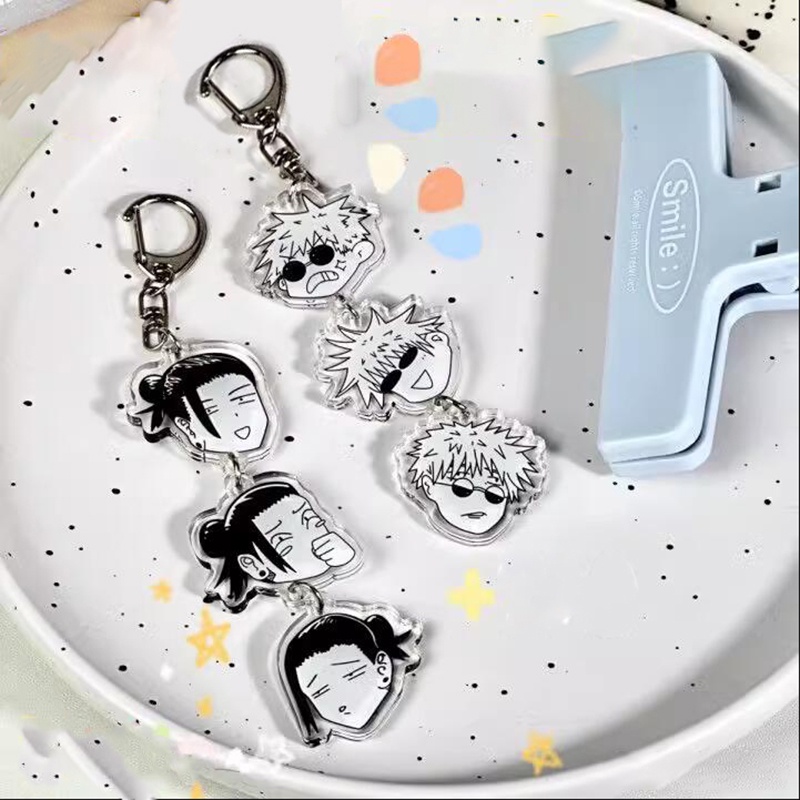 Ready Stocks Anime Jujutsu Kaisen Cosplay Funny Long Keychain Gojo ...