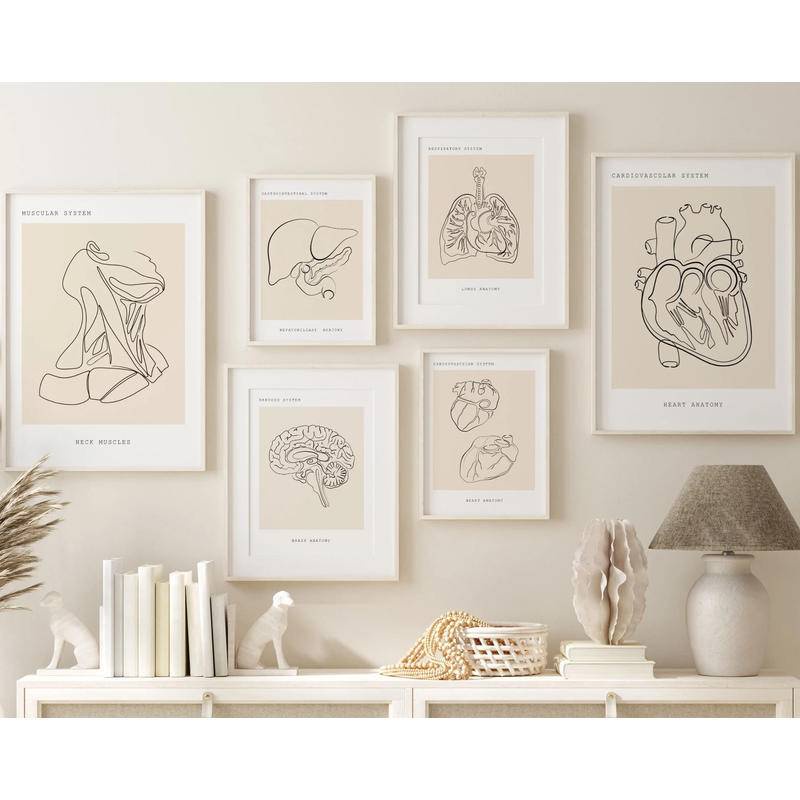 Vintage Anatomy Gallery Wall Art canvas painting Posters ...