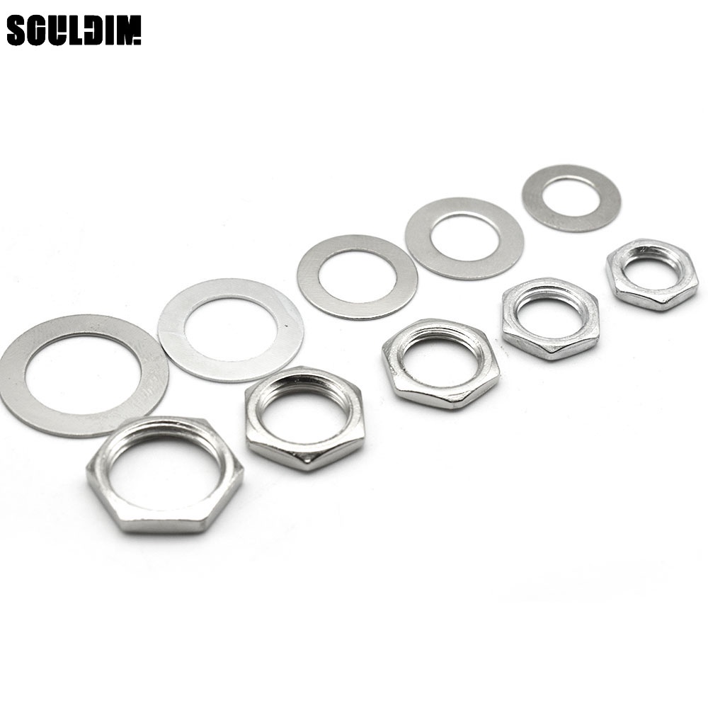 10Set M7/M8/M9/M10/M12 Nut and Washer for Guitar Potentiometer Switch ...