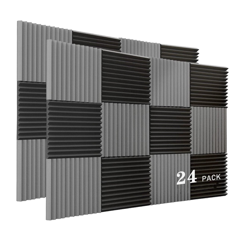 24Pcs Studio Acoustic Soundproof Sponge Sound-Absorbing Noise ...