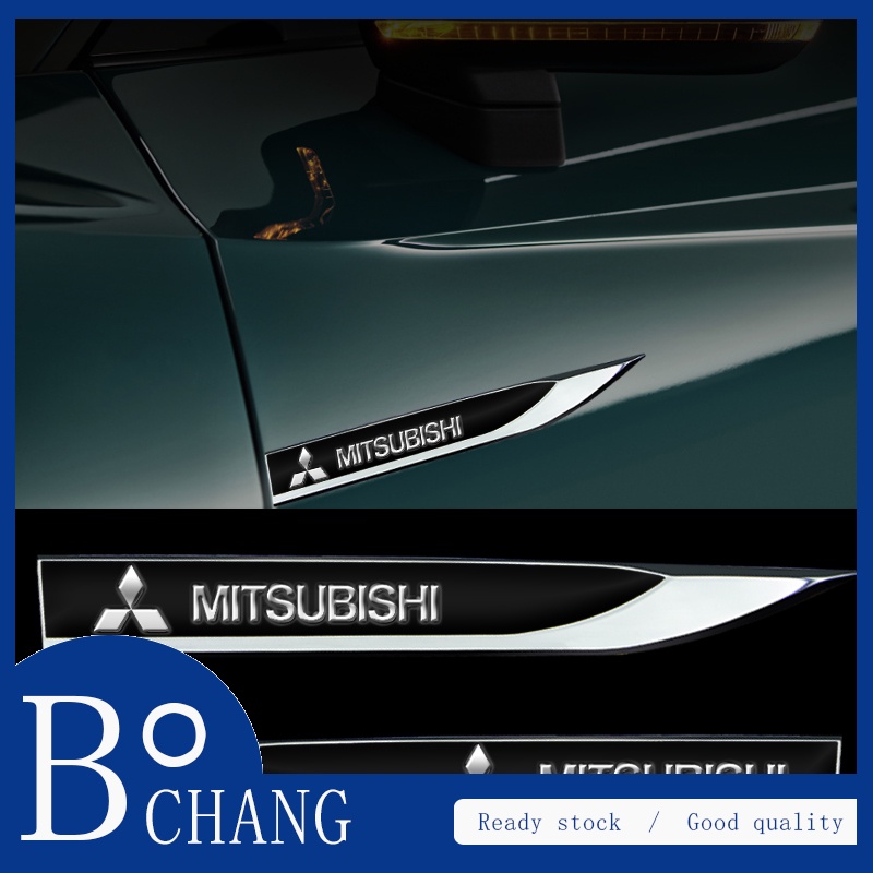 2Pcs Metal Car Sticker Fender Side Blade Badge Decal For Mitsubishi Asx ...