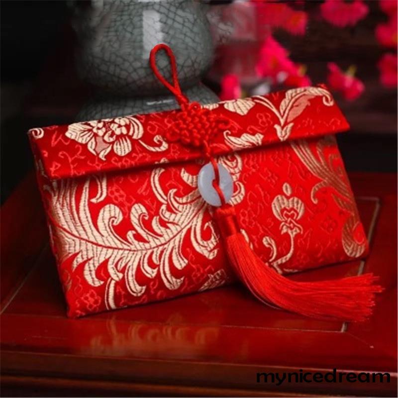 Chinese New Year Angpao Red Envelopes Cloth Art Brocade Red Packet ...