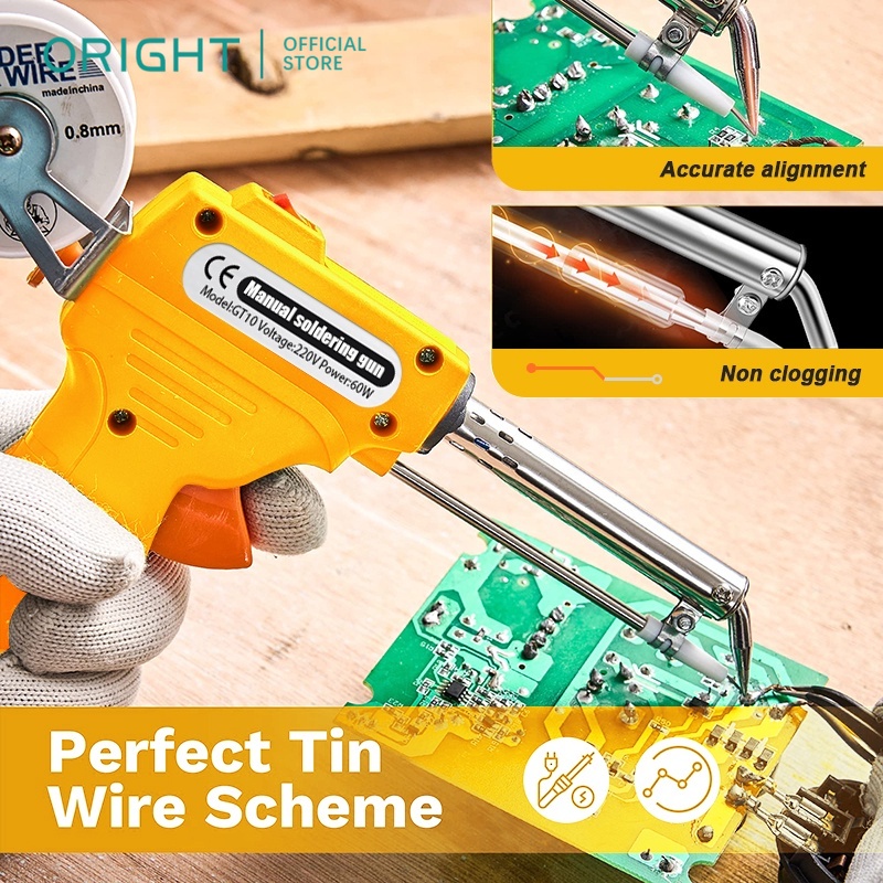 Oright Electric Handheld Soldering Iron Gun Automatically Send Tin Gun ...