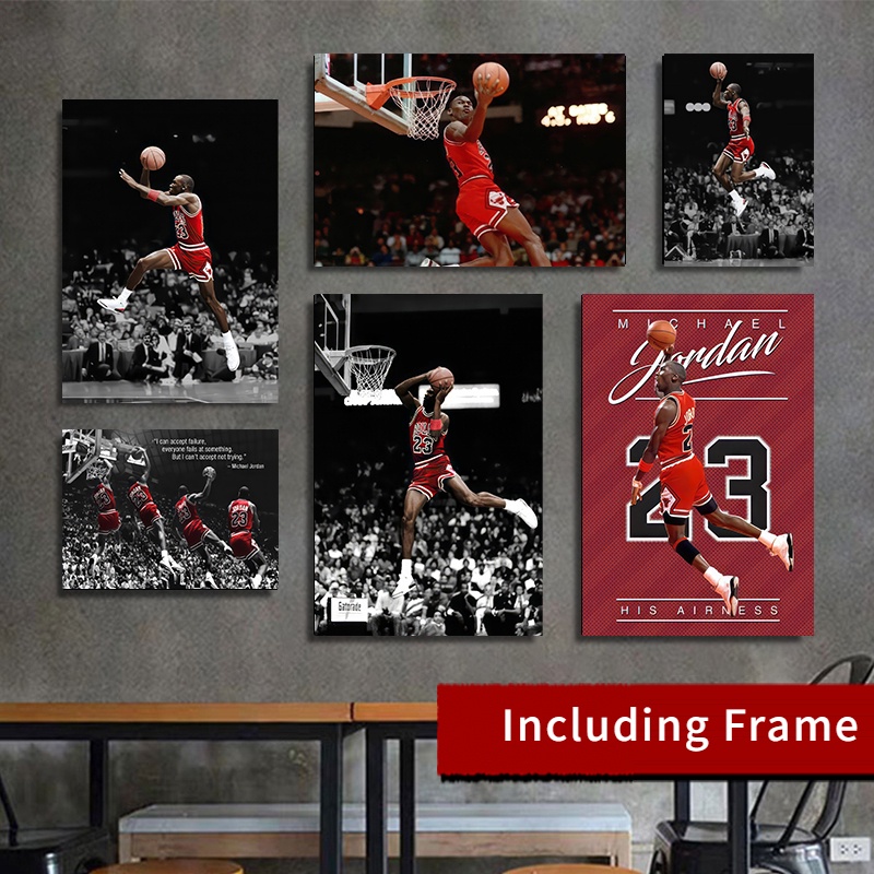 (With Frame)Michael Jordan Pictures Wall Art Canvas Prints Poster Bulls ...