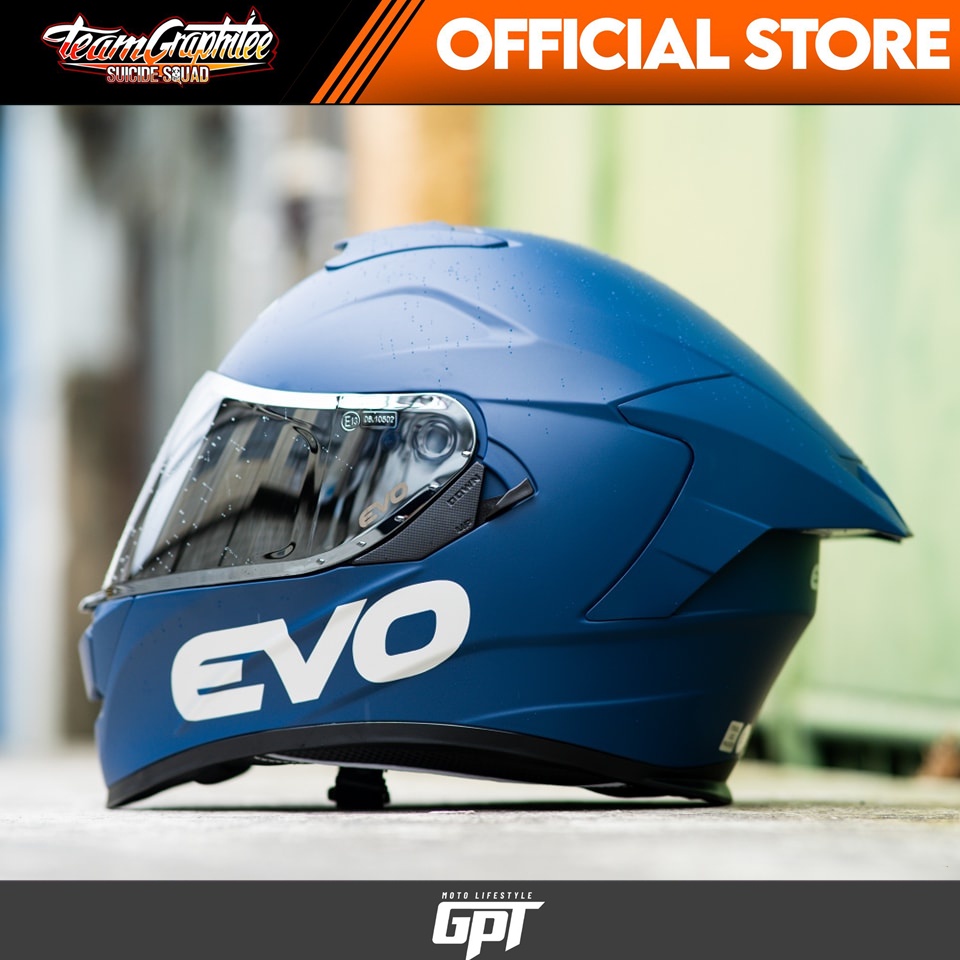 EVO HELMET GT PRO MATT NAVY BLUE W/ FREE CLEAR LENS | Shopee Philippines