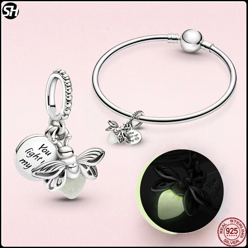 Luminous Firefly Pandora Bracelet Charm Beads Pendant Jewelry Clutch ...