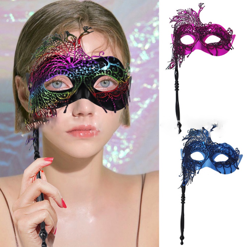 Hand Held Stick Party Mask Masquerade Mask with Stick Venetian Mask ...