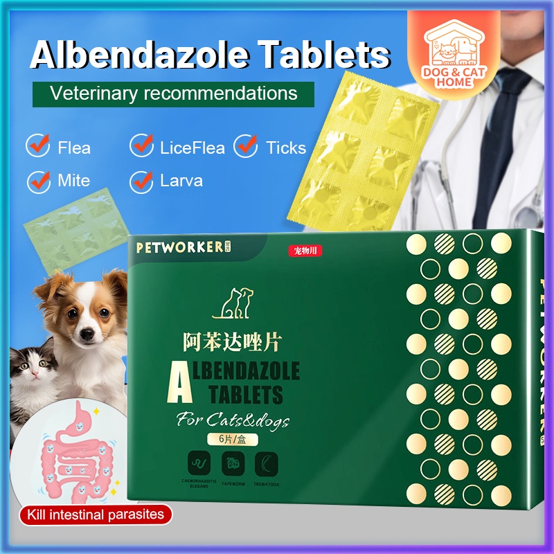 Pets Dewormer Tablets Worm rid Tablets Deworming For Dog Cat Tapeworms ...