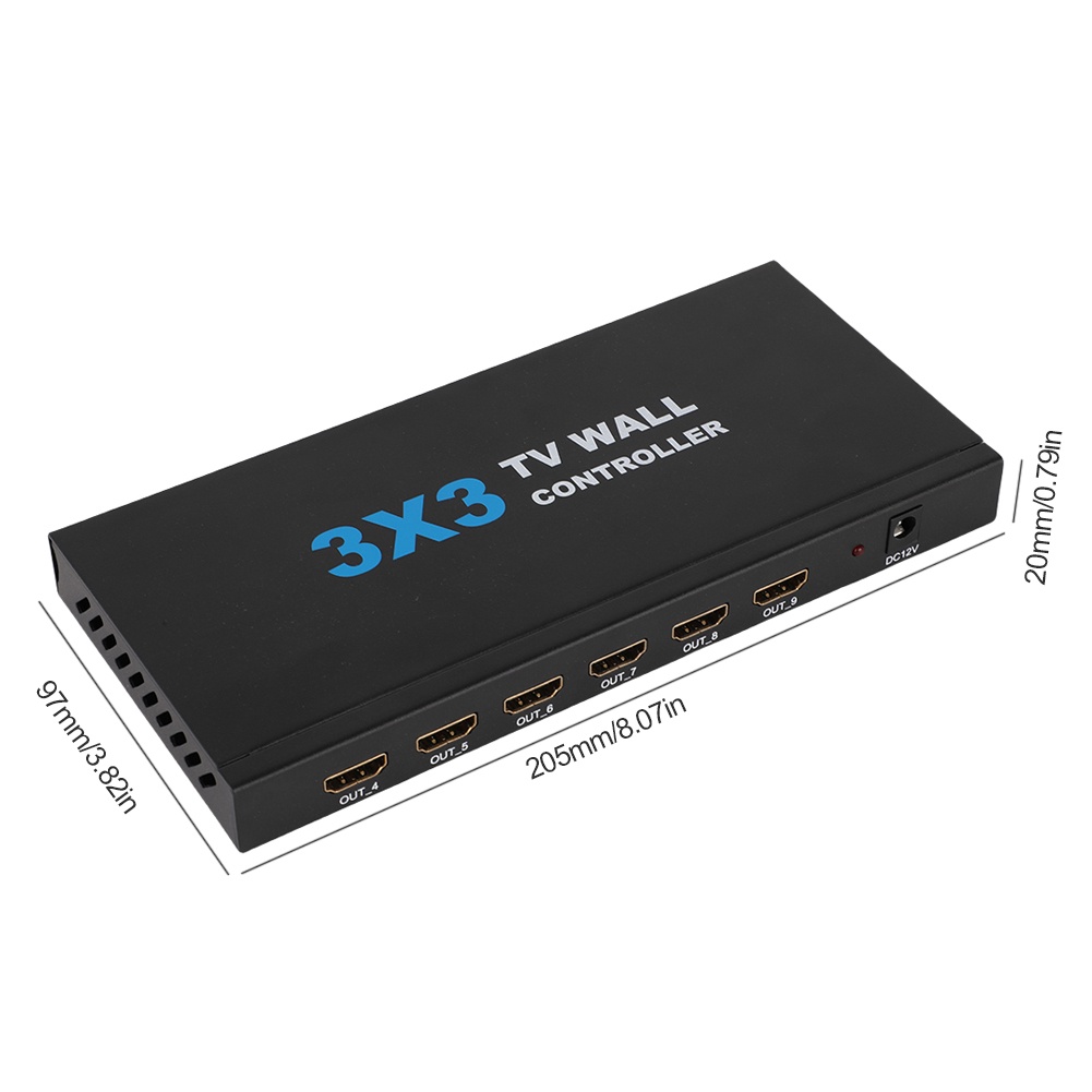 4K 3x3 9 Screen HD Video Wall Controller Processor Switcher with Remote ...
