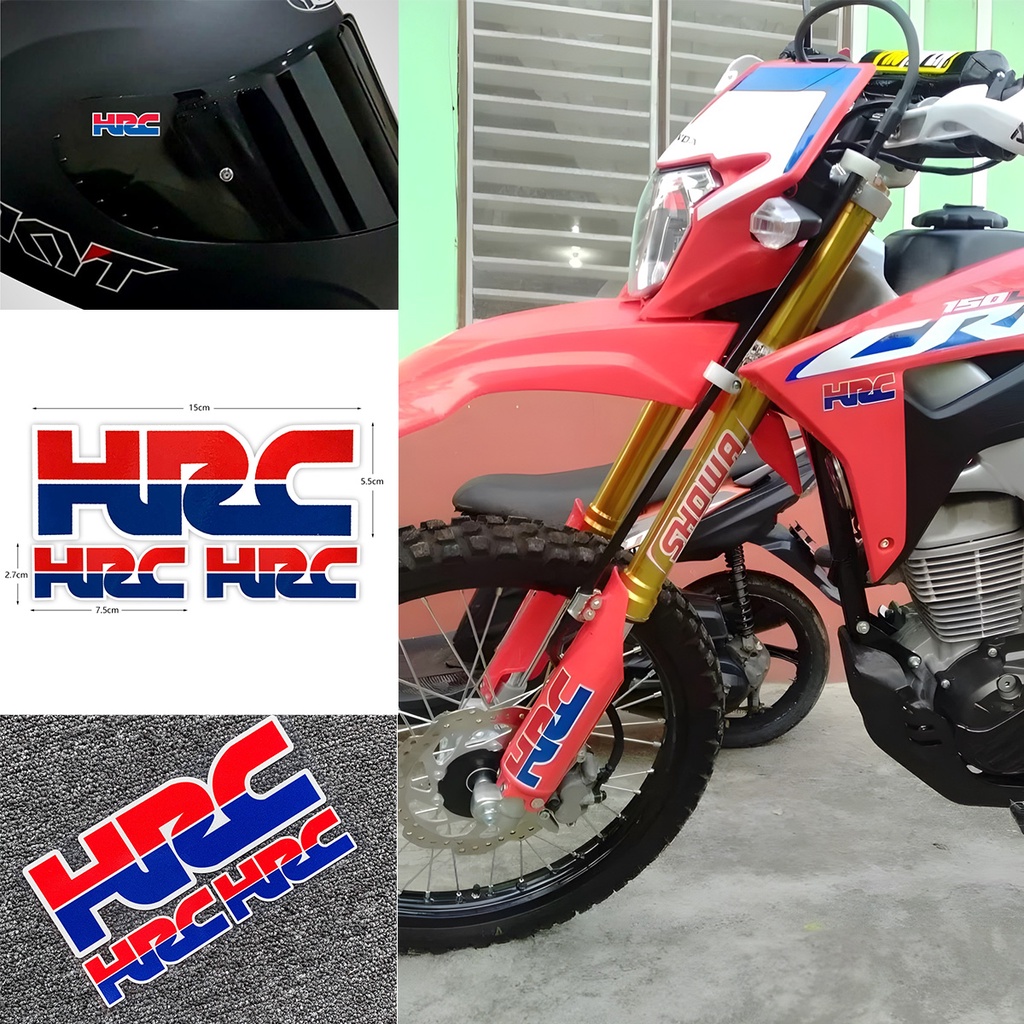 HRC Reflective Honda Motorcycle Sticker Racing Helmet Decal Decoration ...