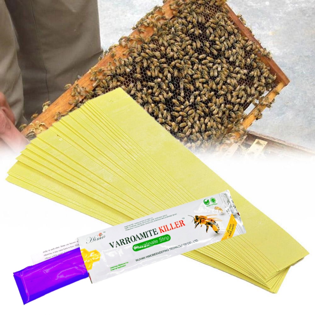 20-Strip Flumethrin Mite Strips for Bees, Honey Bee Equipment ...