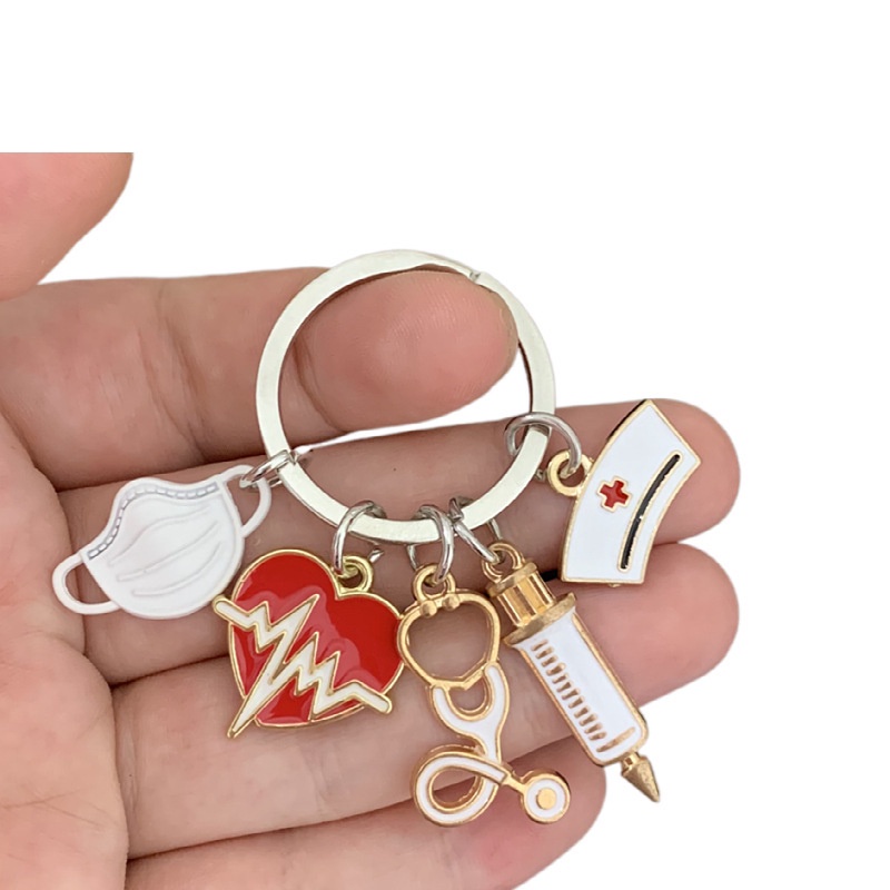Nurse Doctor mask key chain medical and ambulance personnel key ring ...