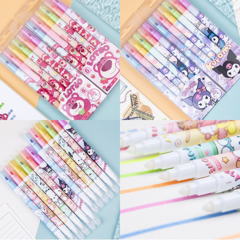 STABILO (6PCS) 6-color HIGHLIGHTER 2 IN 1 Can Be Erased SANRIO MOTIF/6 ...