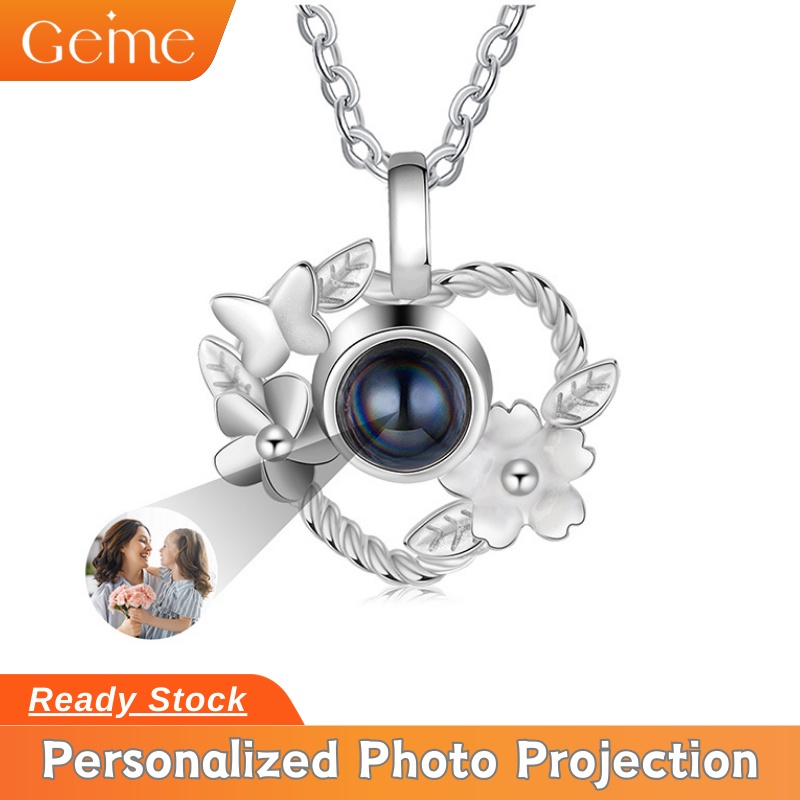Custom Photo Projection Necklace for Women Heart Locket Necklace with ...