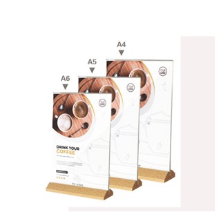 Acrylic T-Shape Display Stand A4/A5/A6 Double Sided Plastic Paper ...