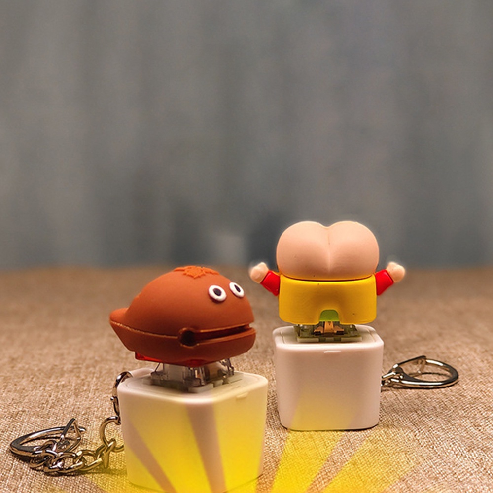 Creative Pressing Electronic Wooden Fish Keychain Crayon Shin-chan ...