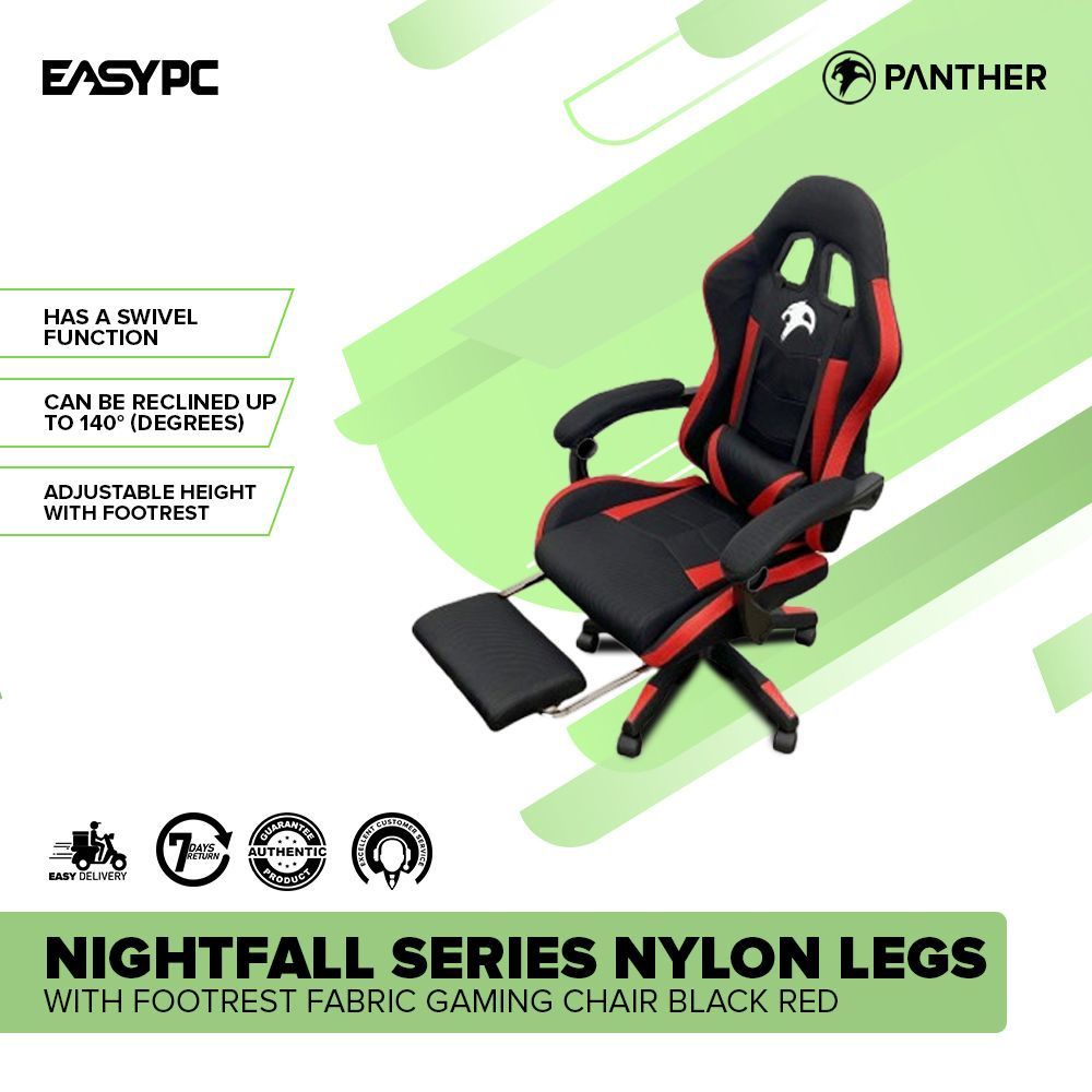 EasyPC | Panther Nightfall Series Nylon Legs/ with Footrest Fabric and ...