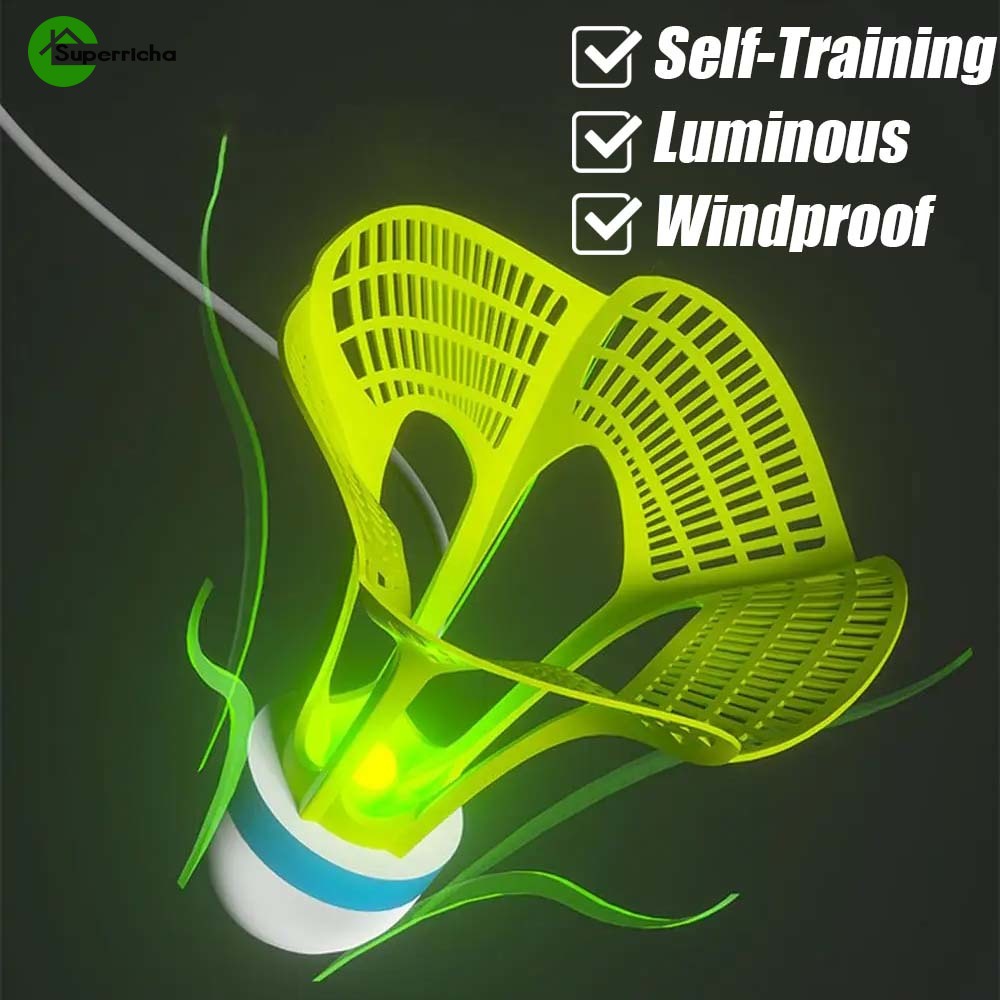 3 Sets Self-Study Badminton Training Kit / Night Light Shuttlecock with ...