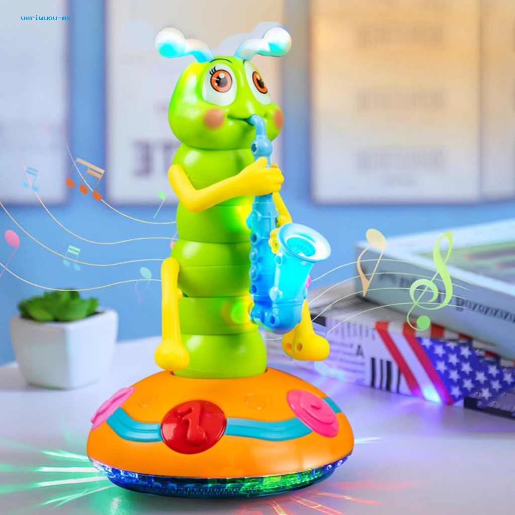 ueriwuou Caterpillar Toy Dancing Caterpillar Toy Electric Saxophone ...