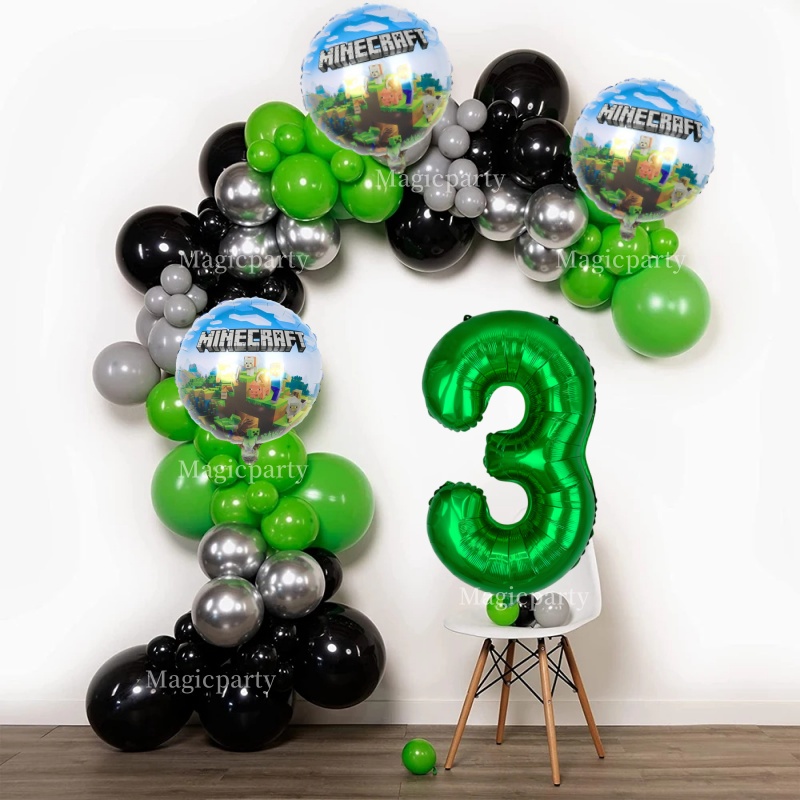 Minecraft Themed Balloons 18inch Roundball 32inch 1-9th Foil Balloons ...