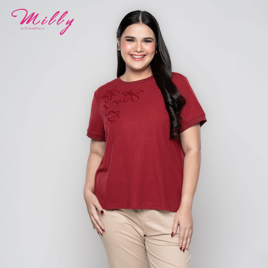 Milly Plus Size Deborah Knitted Top with Embroidery detail | Shopee ...