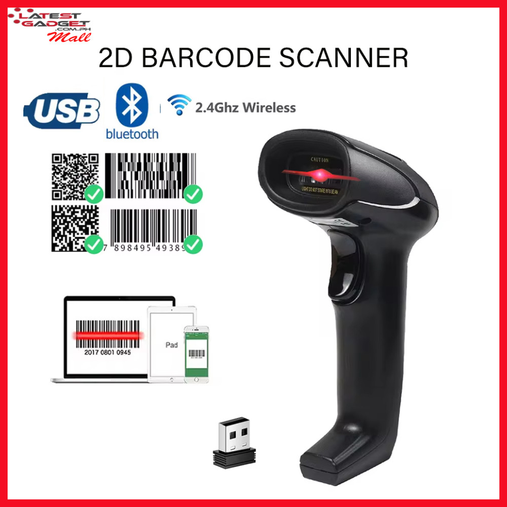 LatestGadget PH Wireless Bluetooth 2D Barcode QR Scanner-Black | Shopee ...