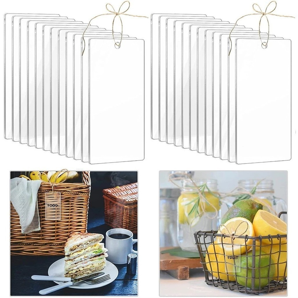 웃Clear Acrylic Basket Label Blank Acrylic Organizer Hanging Labels ...