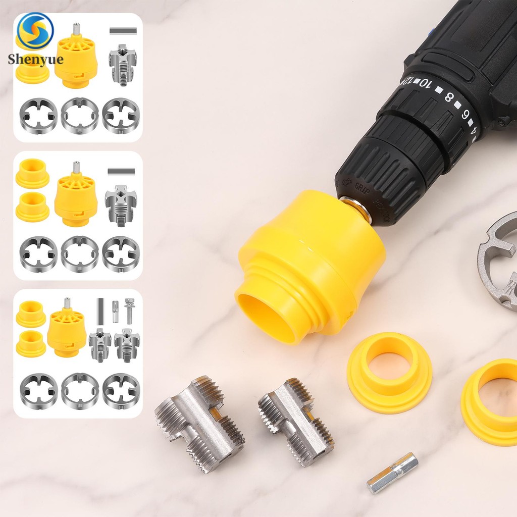 PVC Thread Maker Tool Plastic Pipe Threader Kit with 1/2 Inch 3/4 Inch ...