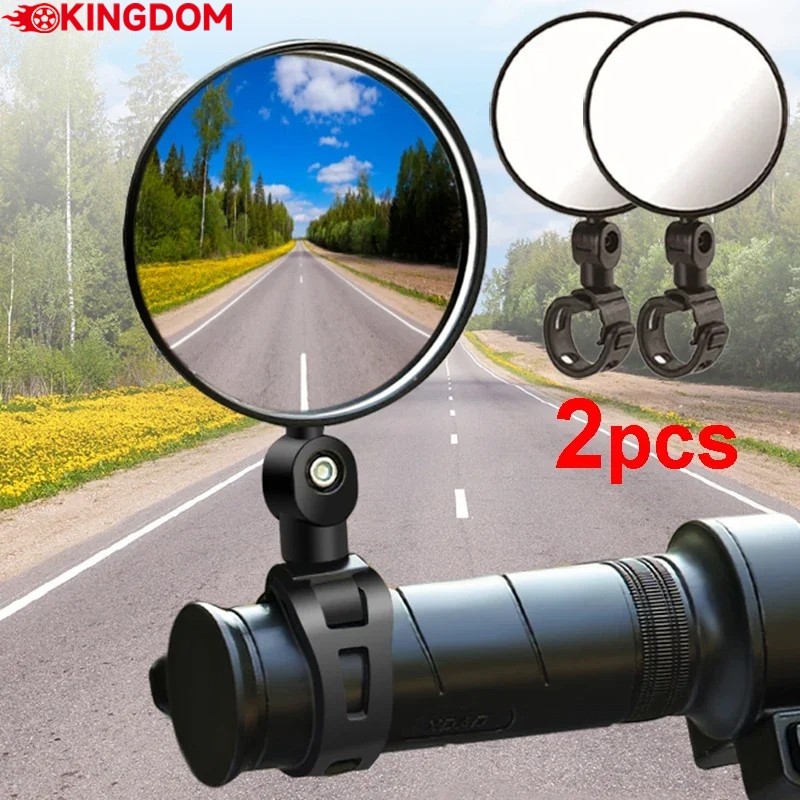 KINGDOM BIKE SIDE MIRROR Bicycle Rearview Mirror Wide Angle Convex ...