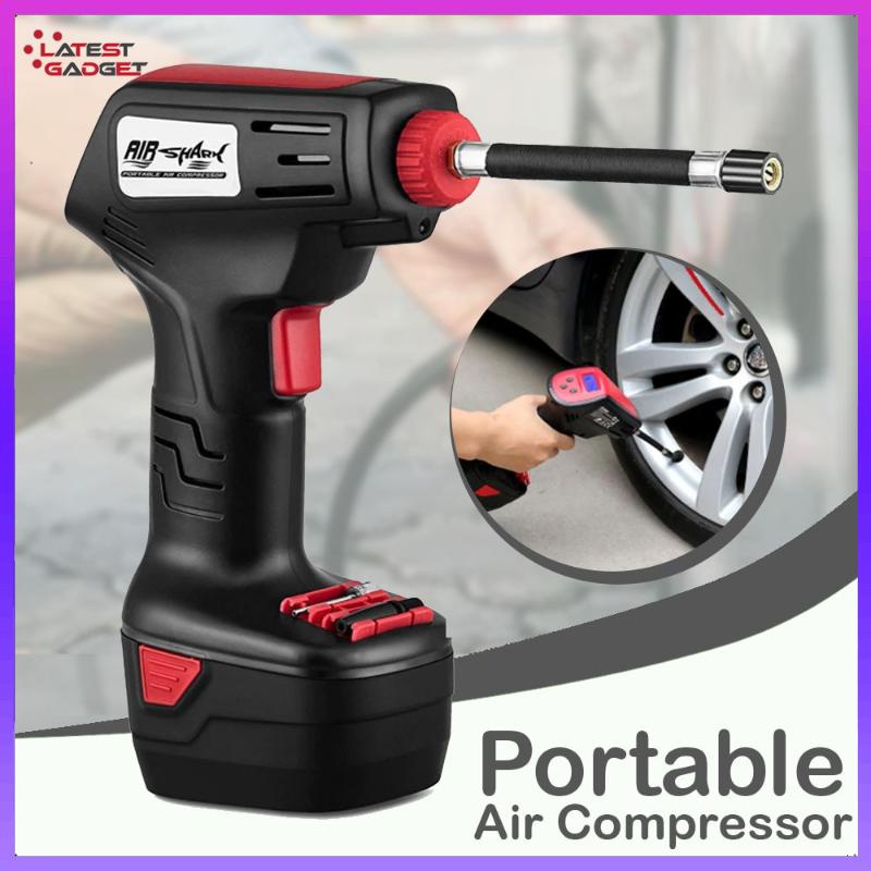 Latestgadget Air Shark Wireless Rechargeable Portable Air Compressor ...