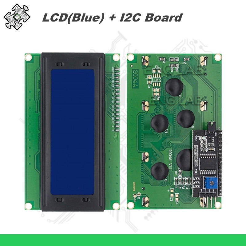 ENGLAB★LCD2004 20x4 Display Module with I2C Interface Adapter, Blue And Green Backlight, LCD For ...