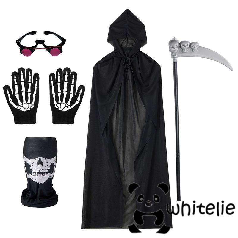 We-Halloween Cloak Costume for Kids & Adults Death Grim Reaper Horror ...