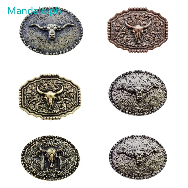 Hot Belt Buckle Bull Heads Western Cowboy Belt Buckle for Kids Husband ...